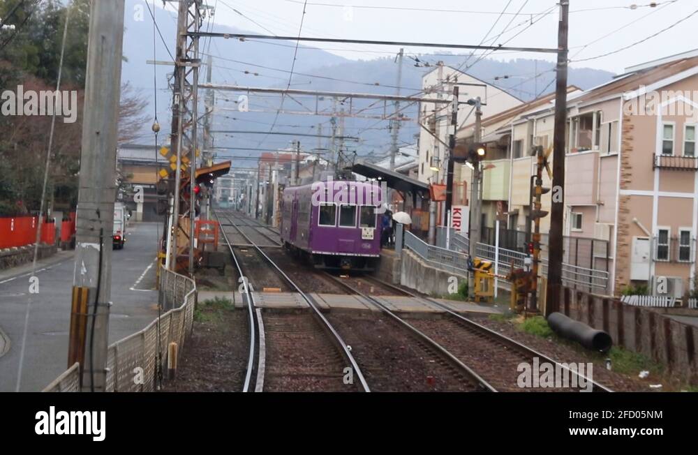 Slow Motion View From Inside The Front Of A Japanese Rail Train Passing ...