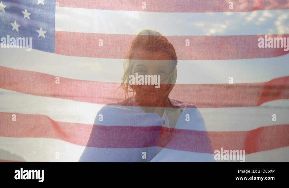 American flag waving Stock Video Footage - Alamy