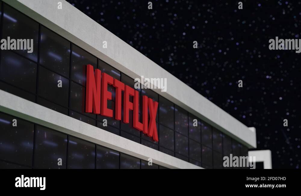 3D CGI Hyperlapse Animation of Netflix Corporate Building Stock Video ...