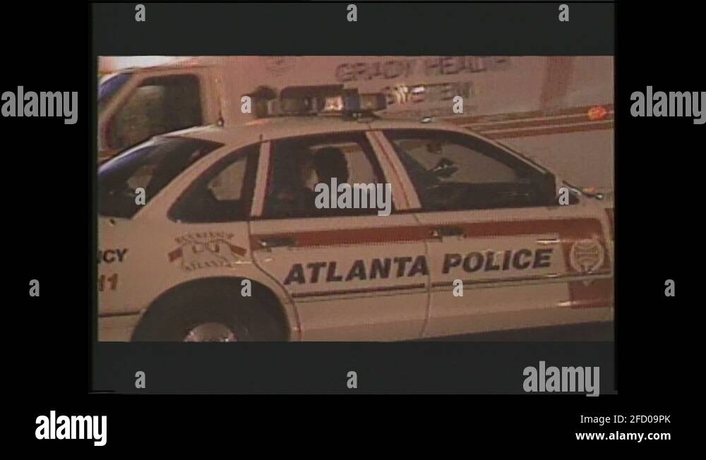 1990s: Police car. Ambulances and police cars at night. Model controls ...