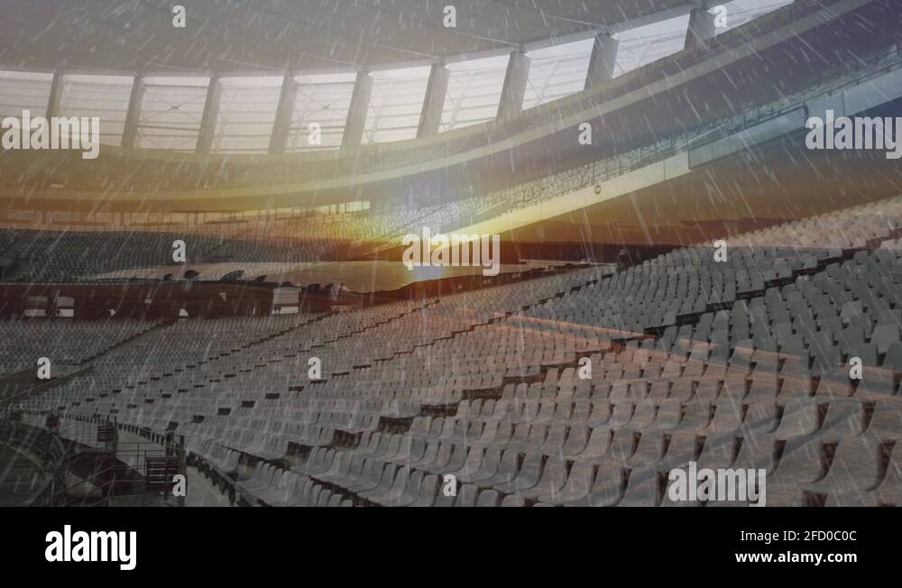 Rain falling at stadium Stock Video Footage - Alamy