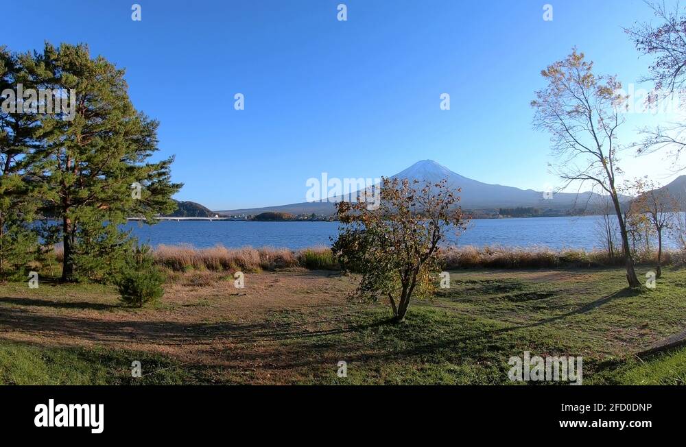 Scenic panorama of highest Japan volcano Mount Fuji, Honshu, island ...
