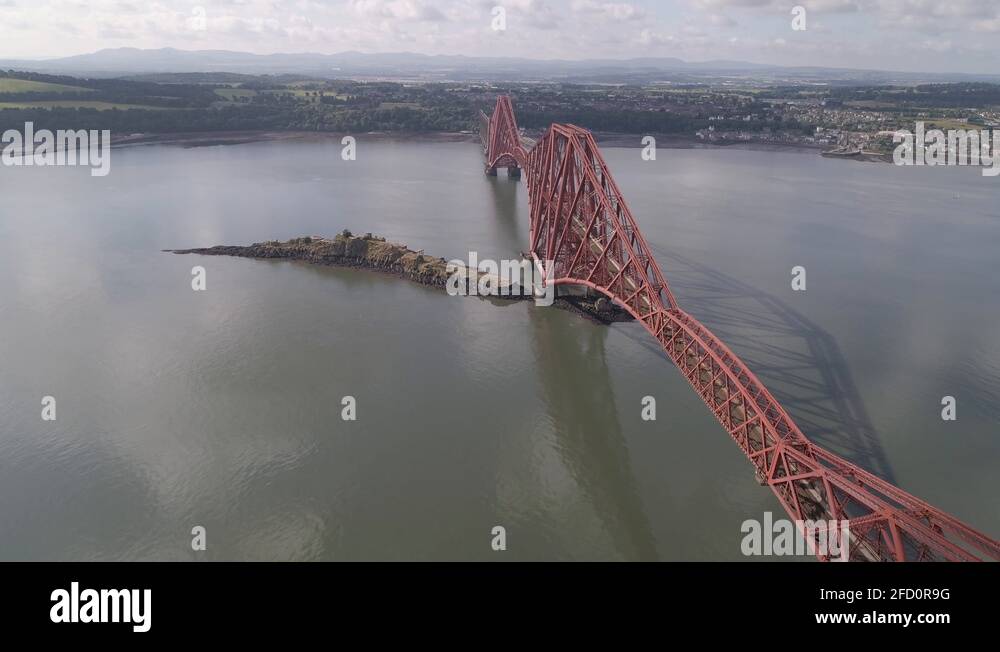 Forth Rail Bridge from above,ing from left to right, looking South ...