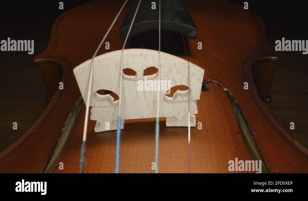 Macro angle sliding up the neck of a violin Stock Video Footage - Alamy
