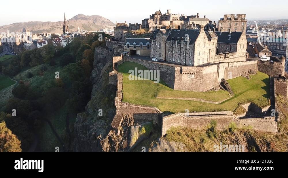 Edinburgh castle sunset aerial Stock Videos & Footage - HD and 4K Video ...