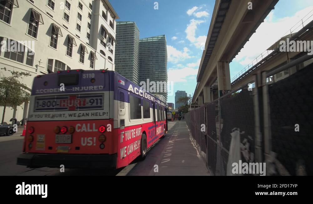 Brickell Miami bus stop platform 4k Stock Video Footage - Alamy