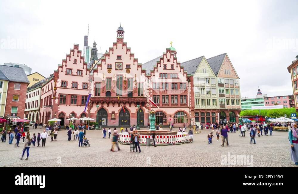Romerberg square buildings and frankfurt town hall Stock Videos ...