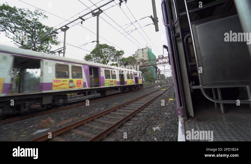Local train open door view Stock Video Footage - Alamy
