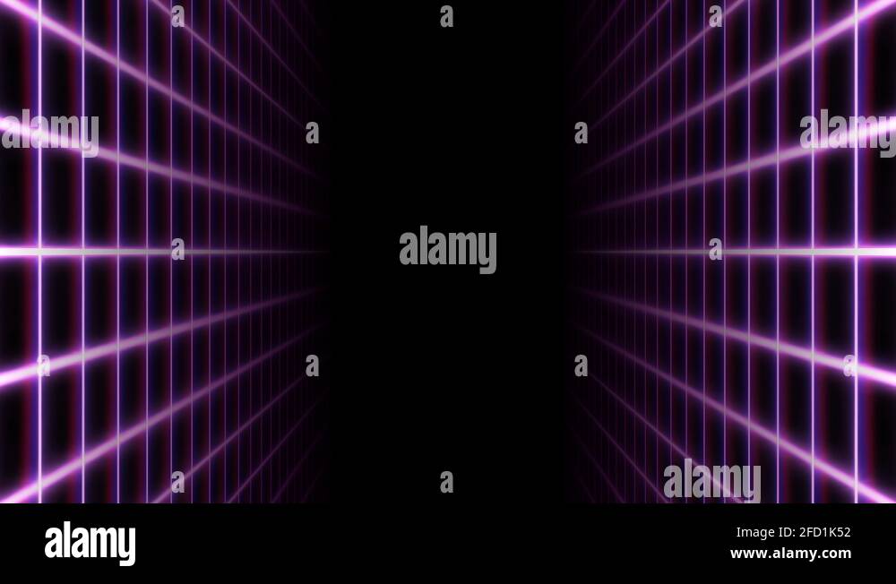 Retro Synthwave 80s Neon Grid Net Lines and Parallel Planes Stock Video ...