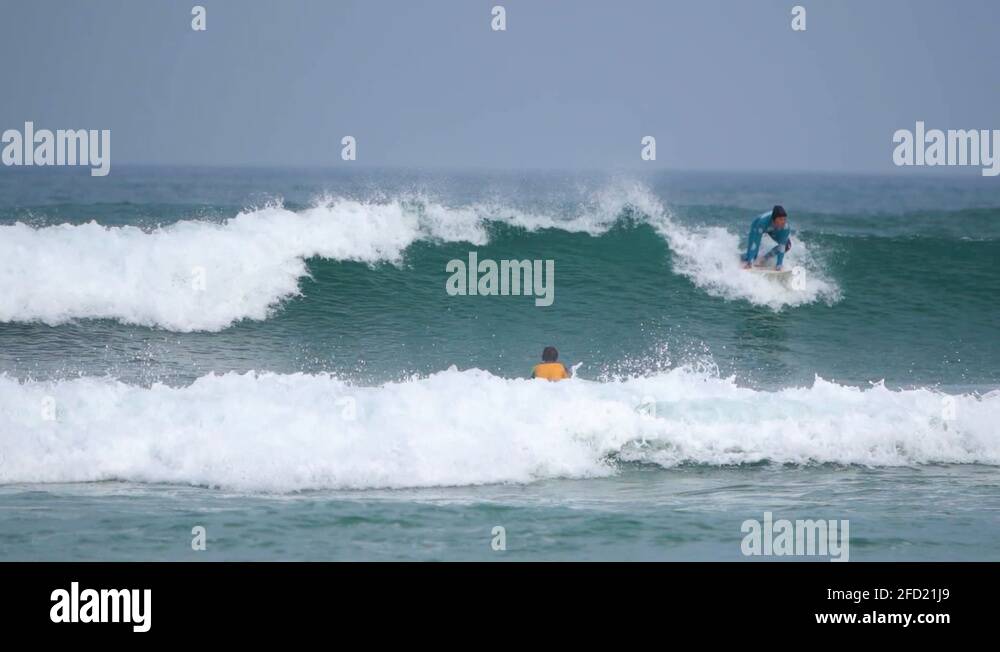 Baleal Portugal - People Enjoying Surfing With Big Waves At The Shore ...