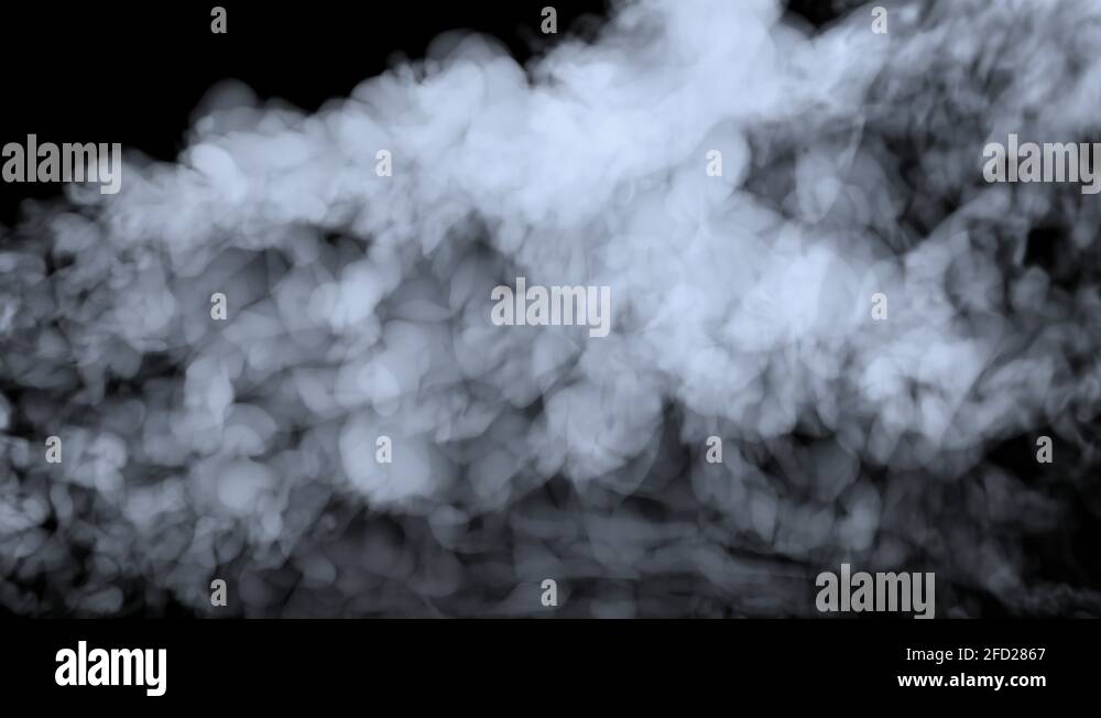 Slow Motion White Smoke Rising and Slowly Disappearing on a Black ...
