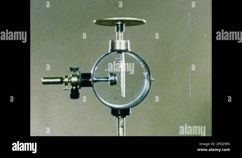 1960s: Rod is placed over electroscope. Threads in electroscope move ...
