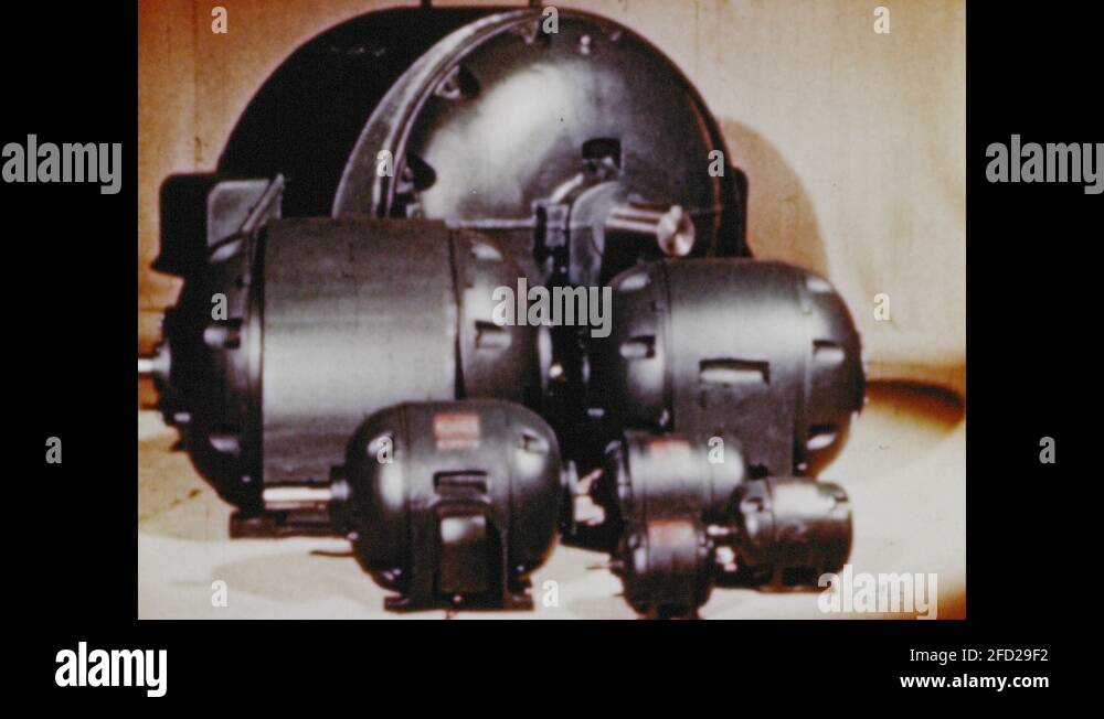 1940s: UNITED STATES: electric motor. Simple and complex motors Stock ...