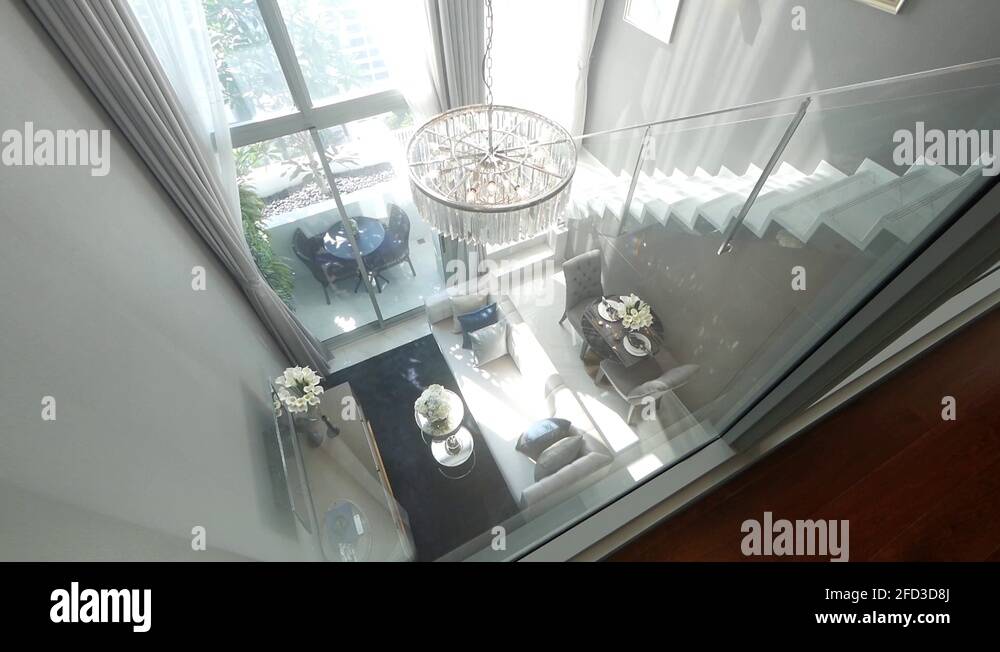 High Ceiling Duplex Apartment Decoration From Top View Showing The ...