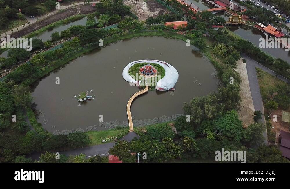 Aerial Approaching to Mount Meru aka Sumeru Mountain Temple Replica ...