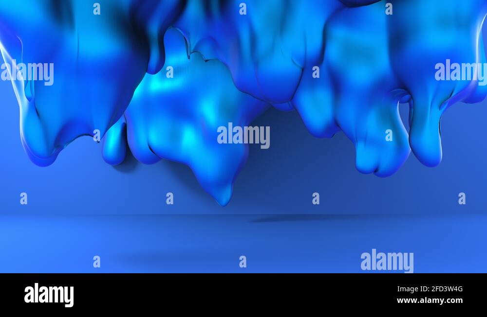 Blue 2020 color trend liquid wave 3d surface animation. Liquid geometry ...