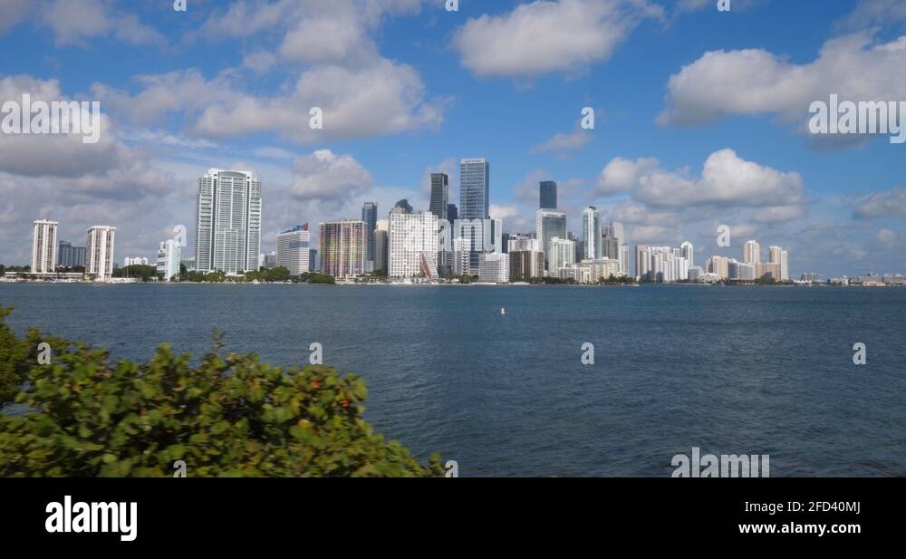 Tracking Shot of Iconic Miami Skyline Stock Video Footage - Alamy