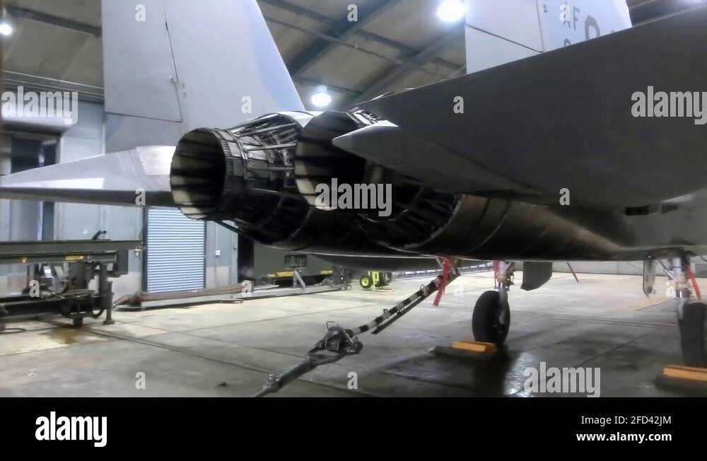 McDonnell Douglas F-15 Eagle. Starting and Running a Jet Engine Stock ...