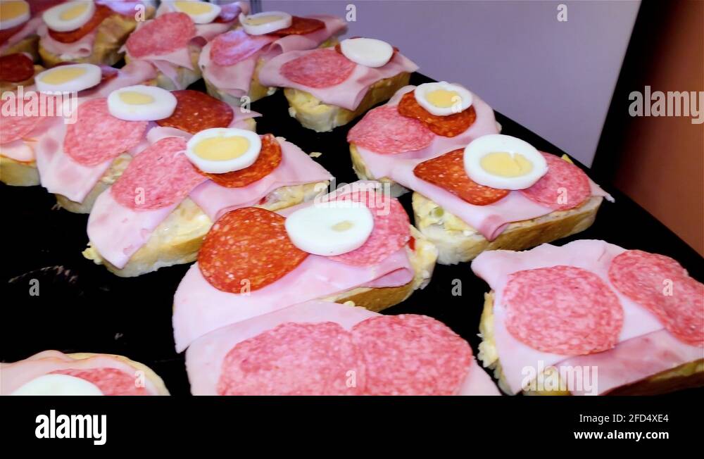 Homemade Czech Sandwich with Egg and Salami, Ham… ( Obložené Chlebíčky ...