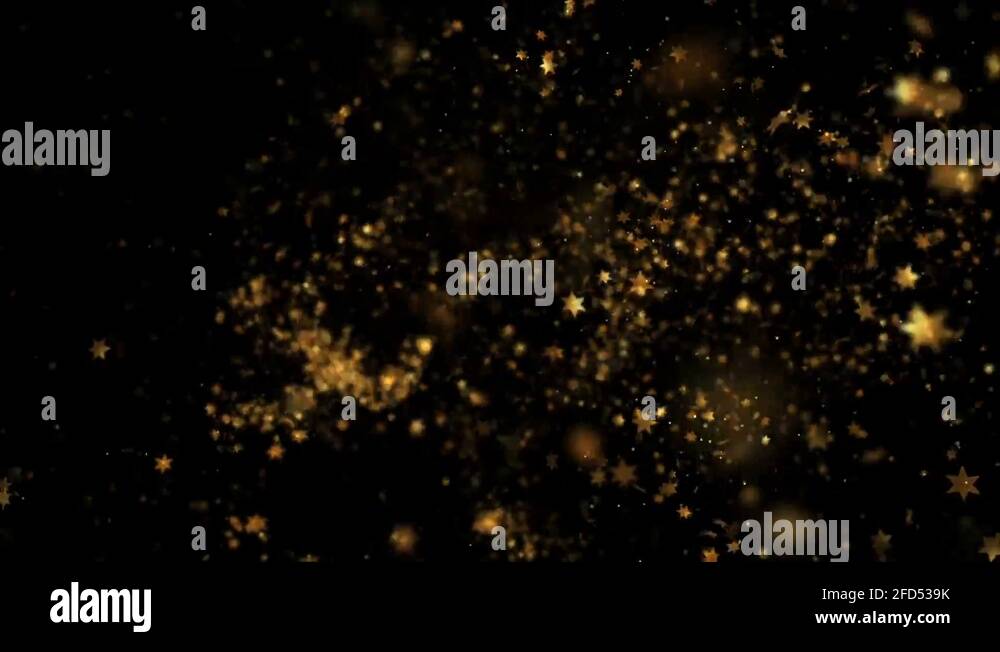 Golden Glitter Shiny Stars Yellow Star Moving Background Stock Video ...
