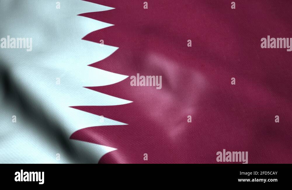 Qatar flag. Flag with a beautiful glossy silk texture. Seamless loop ...