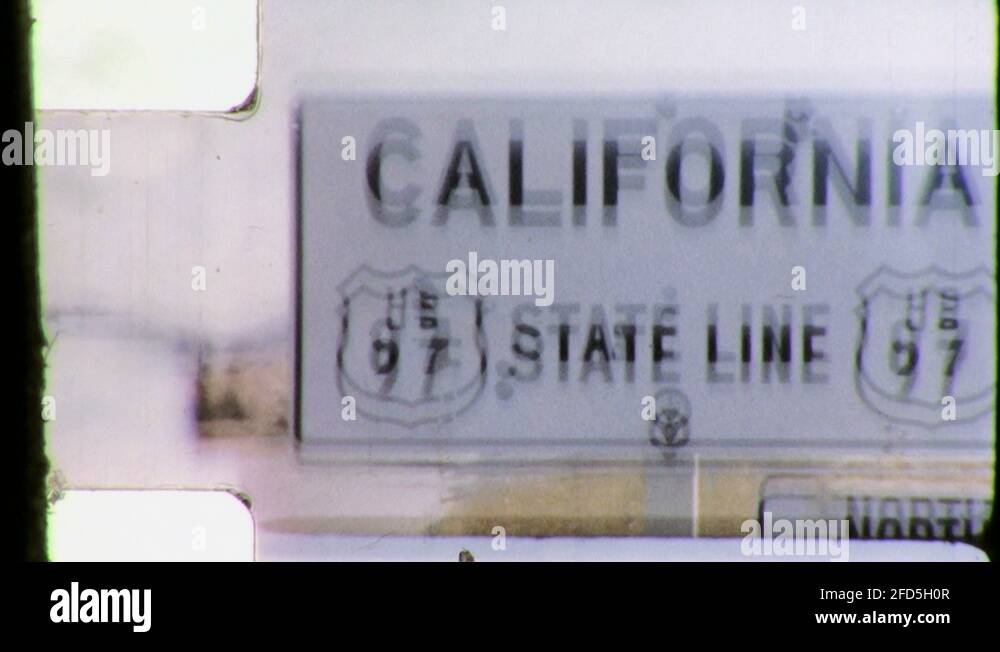 1950s Welcome to California STATE LINE SIGN Border Vintage Retro Film ...