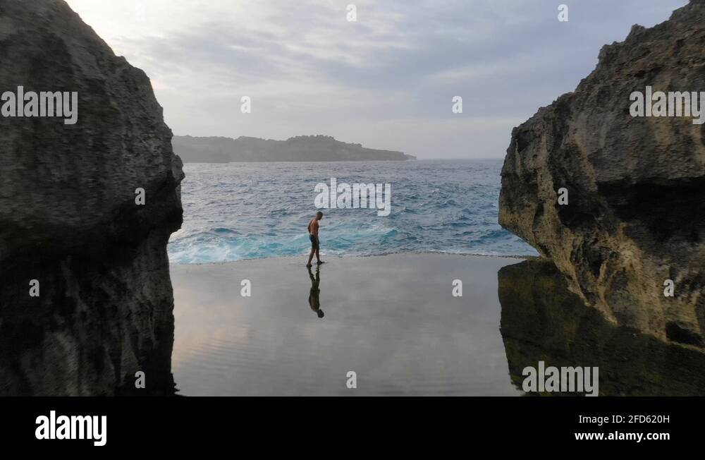 Tourism infinity pool angels billabong nusa penida indonesia bali Stock ...