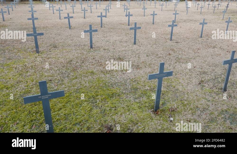 4K Nameless Grave of a WW II German Soldier in a Military Cemetery 1 ...