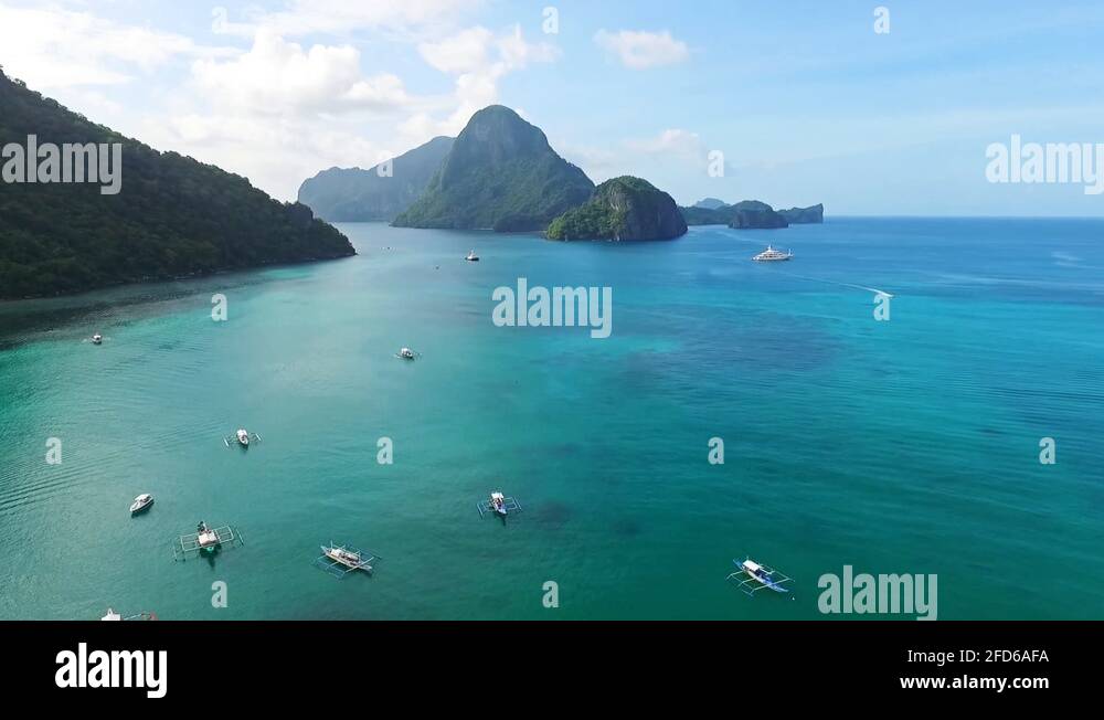 Boat beach coast palm sea palawan ocean Stock Videos & Footage - HD and ...
