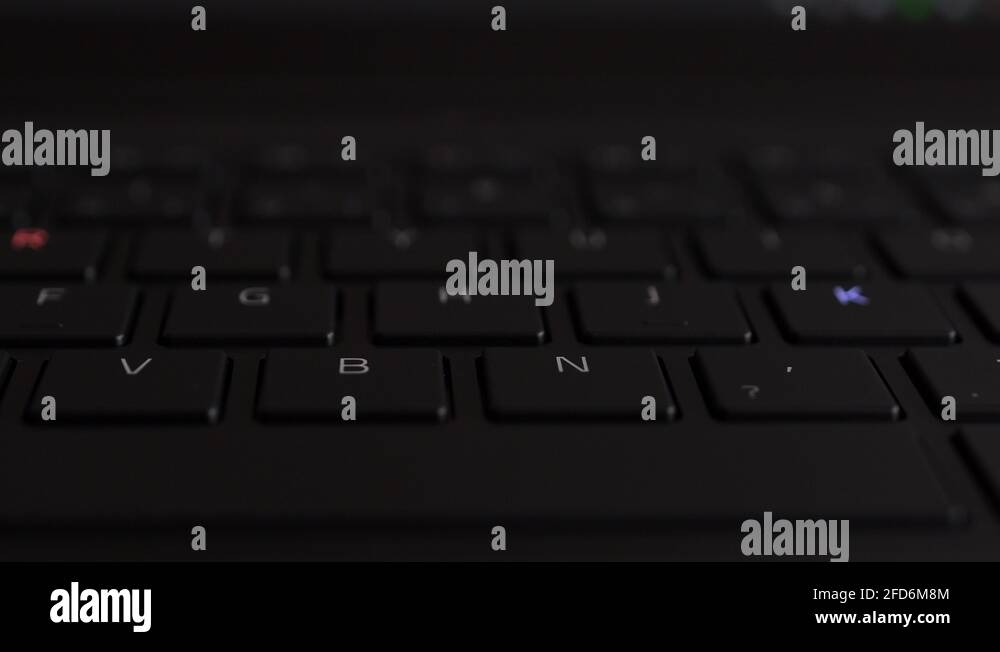 blinking of the illuminated keyboard buttons letters in multiple RGB ...