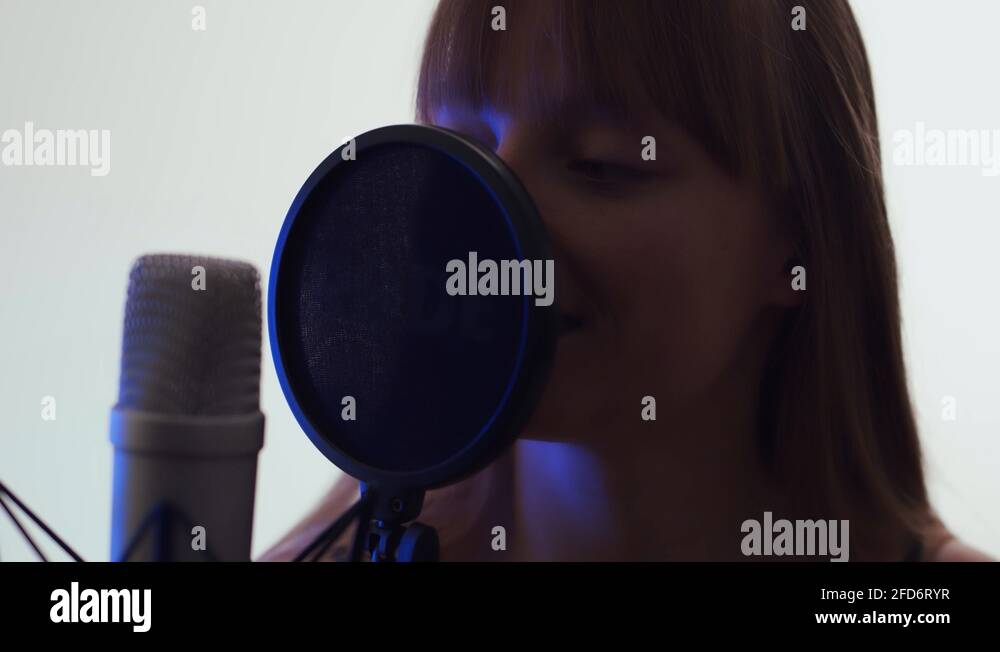 Woman singing vintage microphone studio Stock Videos & Footage - HD and ...