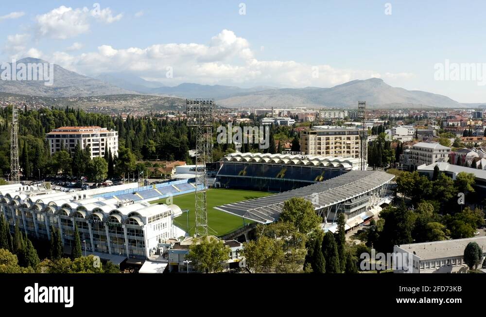 Soccer/Football Stadium in Podgorica, Montenegro Stock Video Footage ...