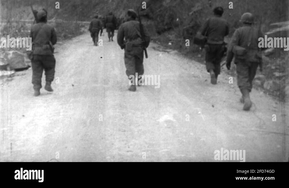 Soldiers FRONT LINE PATROL Korean War Vintage Military Movie Film ...