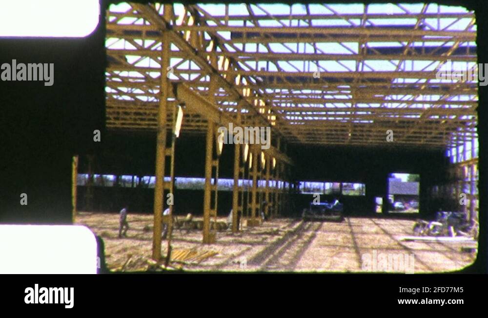 CONSTRUCTION Site Steel Building 1950s Vintage Film Industrial Home ...