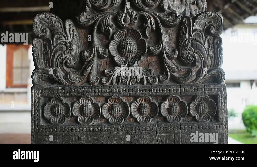 Ancient wood carvings in legislative building in Sri Lanka in Kandyan ...