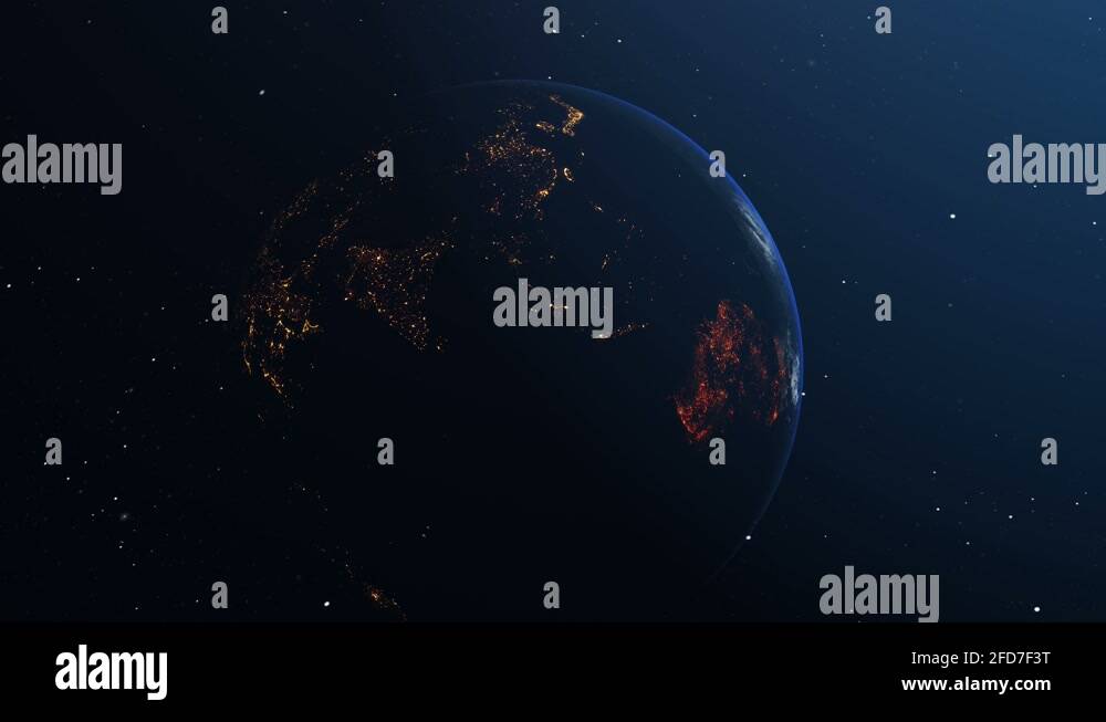 Earth globe with map of australia all burnt and on fire Stock Video ...
