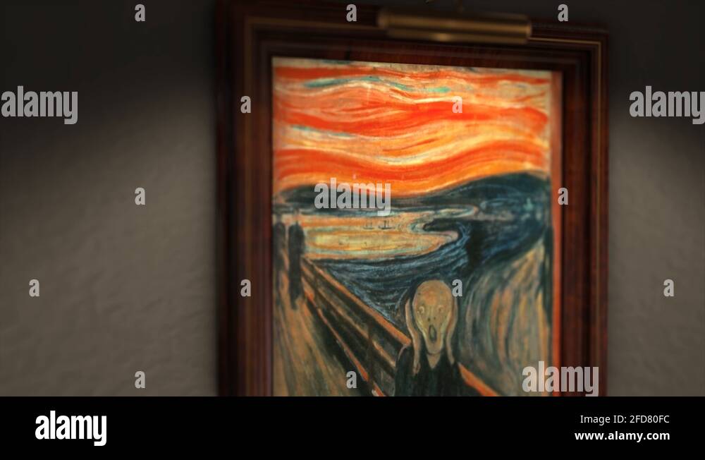 The scream by Edvard Munch, animated painting. 4k painting in motion ...