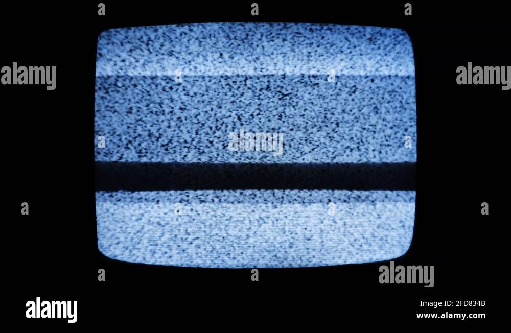 Vintage Cathode-Ray Tube monochrome 4:3 TV with Static Noise Glitch ...