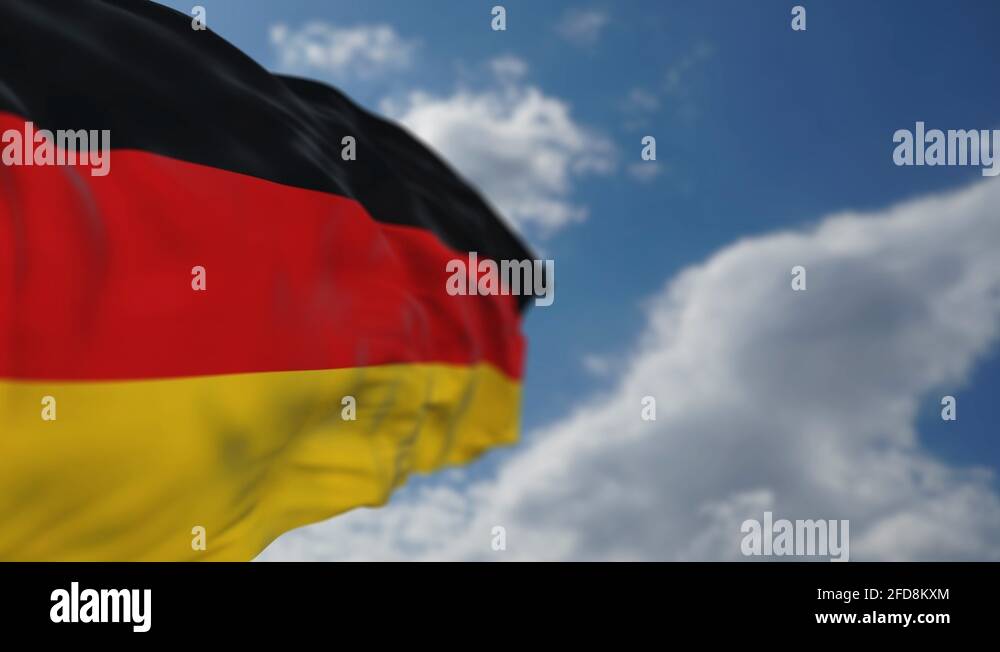 3D render realistic 4K German flag in cloudy sky Stock Video Footage ...