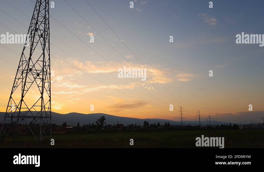 Pylon pylons silhouette Stock Videos & Footage - HD and 4K Video Clips - Alamy