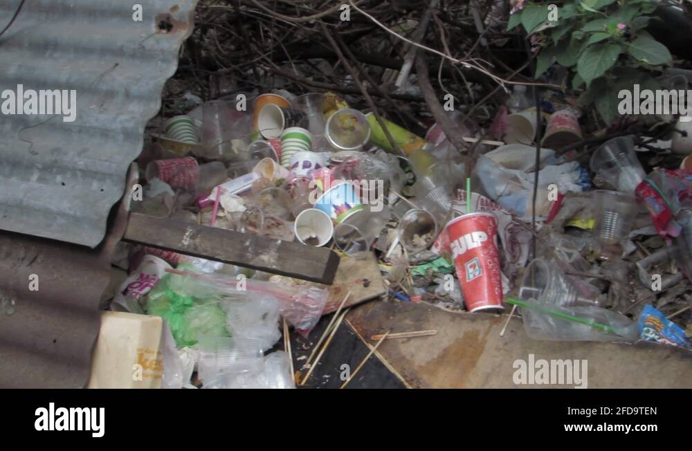 Pile of plastic garbage in Olongapo City, Philippines Stock Video ...