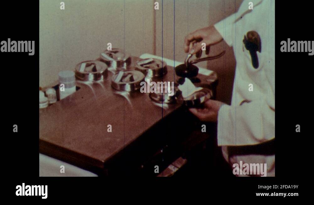 1960s: doctor keeping medical tools and supplies clean, doctor spraying ...