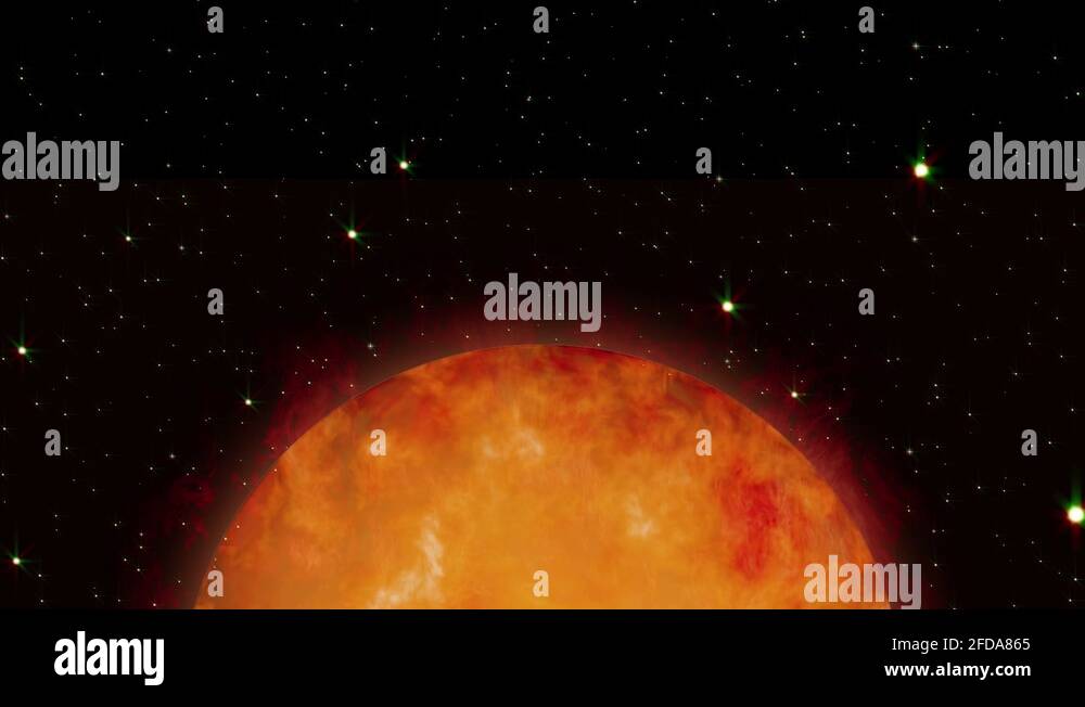Sun star in outer space with flames and solar flares - slowement ...
