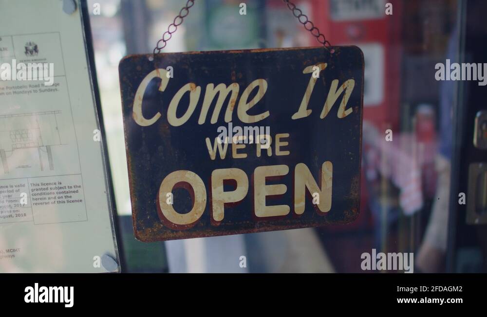 Sign door come in were open Stock Videos & Footage - HD and 4K Video ...