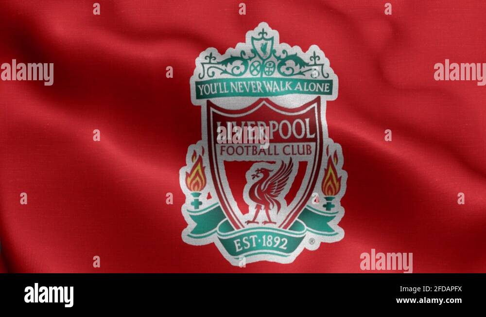 4k animated loop of a waving flag of the Premier League football-soccer ...