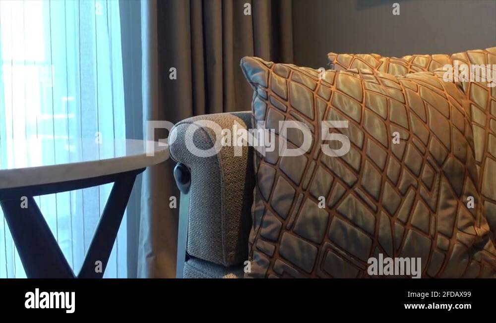 beautiful pillows decoration on sofa in living room interior Stock ...