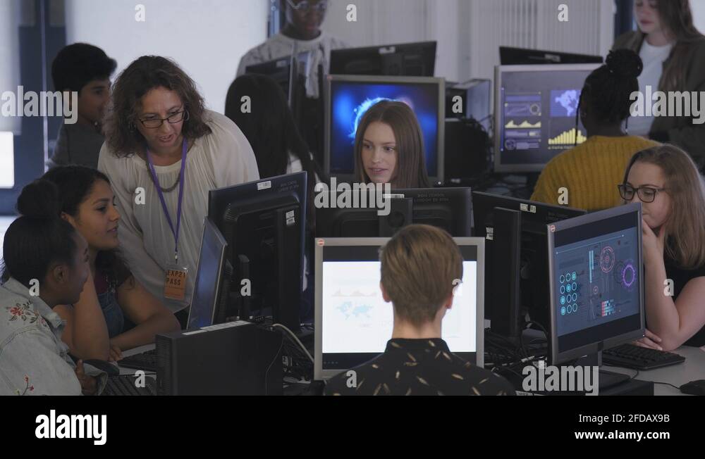 Computer lab students monitor Stock Videos & Footage - HD and 4K Video ...