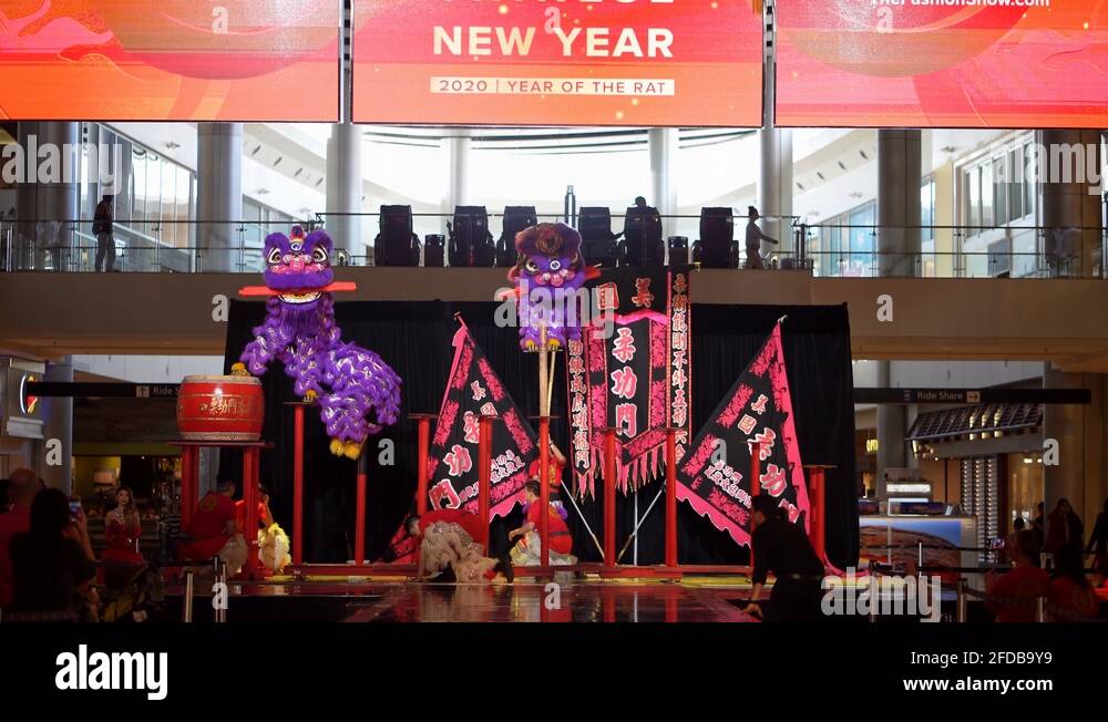 Chinese New Year celebration in the Fashion Show shopping mall Stock ...