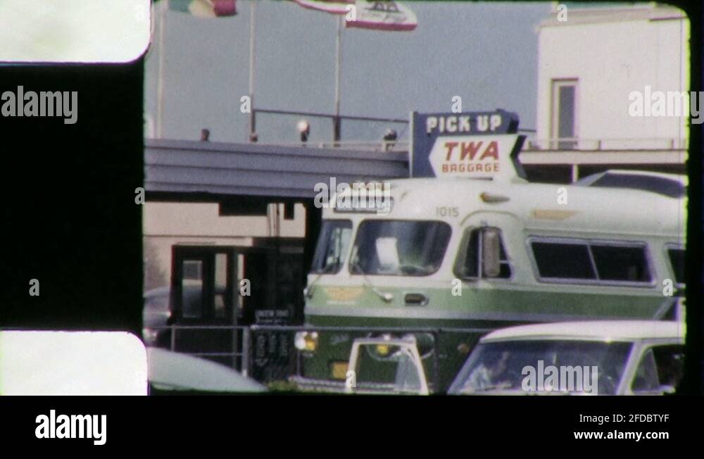 TWA SHUTTLE BUS LAX Terminal Airport 1960 (Vintage Film Home Movie ...