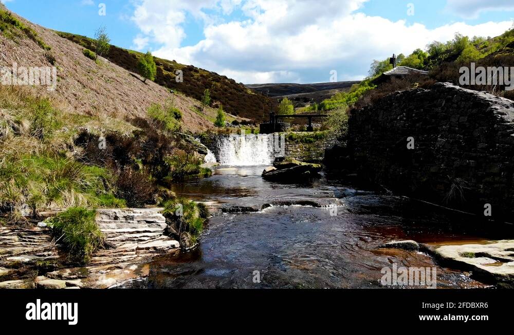 Fish trap at river lathkill, national park Peak District in England ...